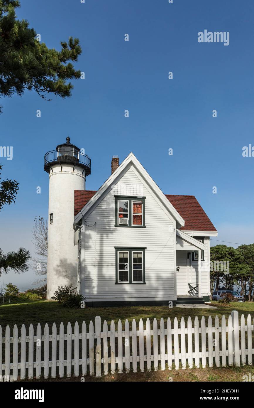 historic West Chop Lighthouse at the island of Marthas Vineyard Stock ...