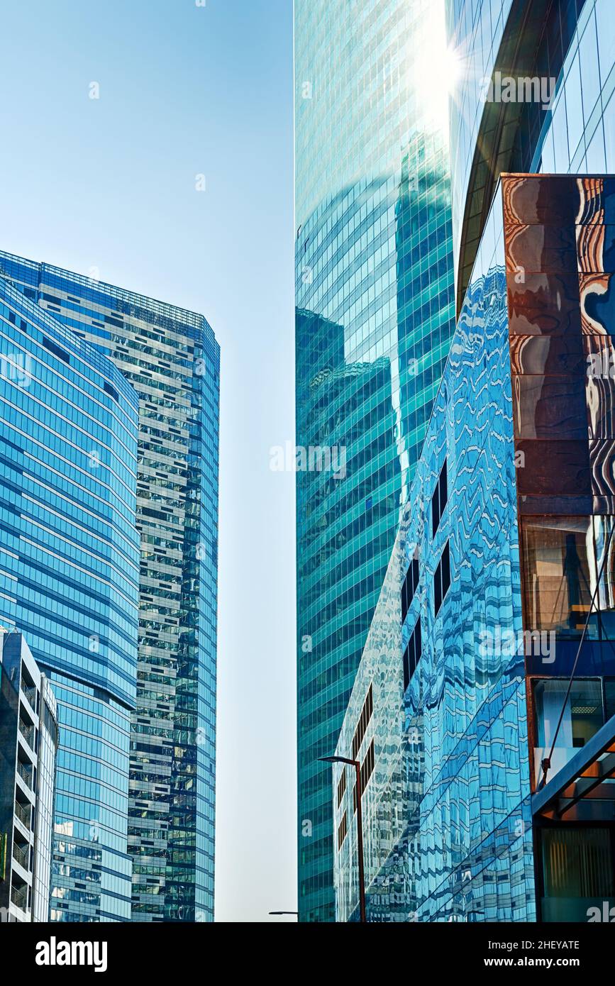 Downtown glass skyscrapers hi-res stock photography and images - Alamy