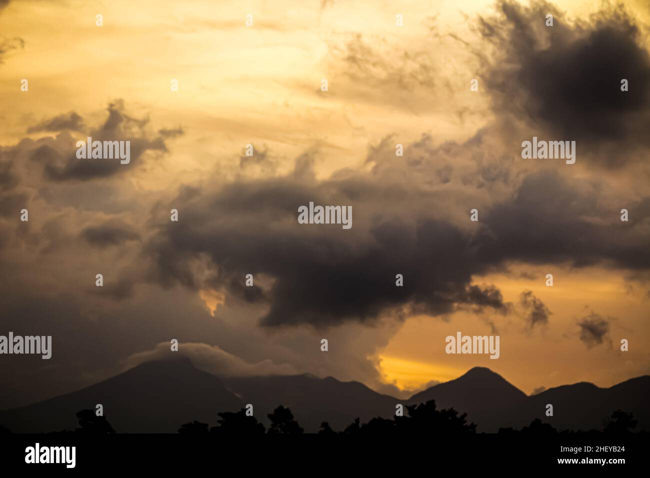Sunset sky over Garut City, Indonesia Stock Photo - Alamy