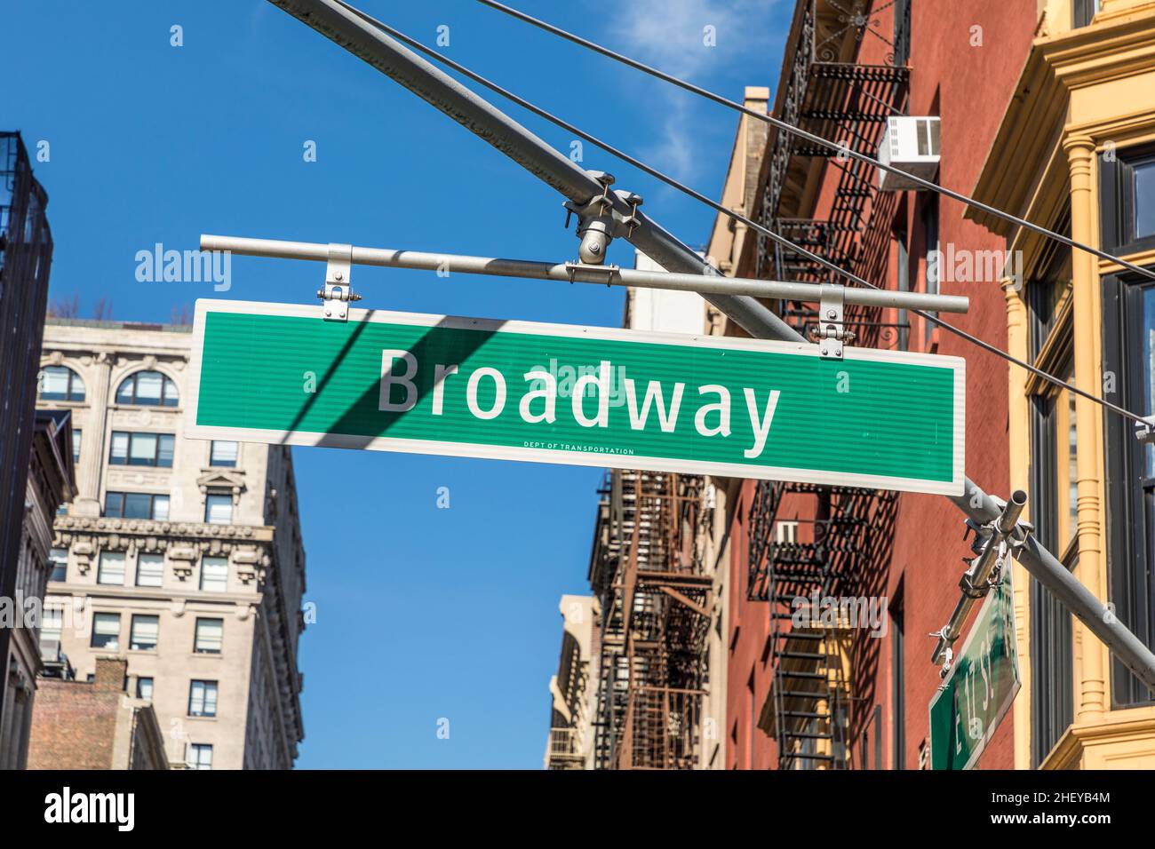 street sign Broadway downtown New York Stock Photo - Alamy