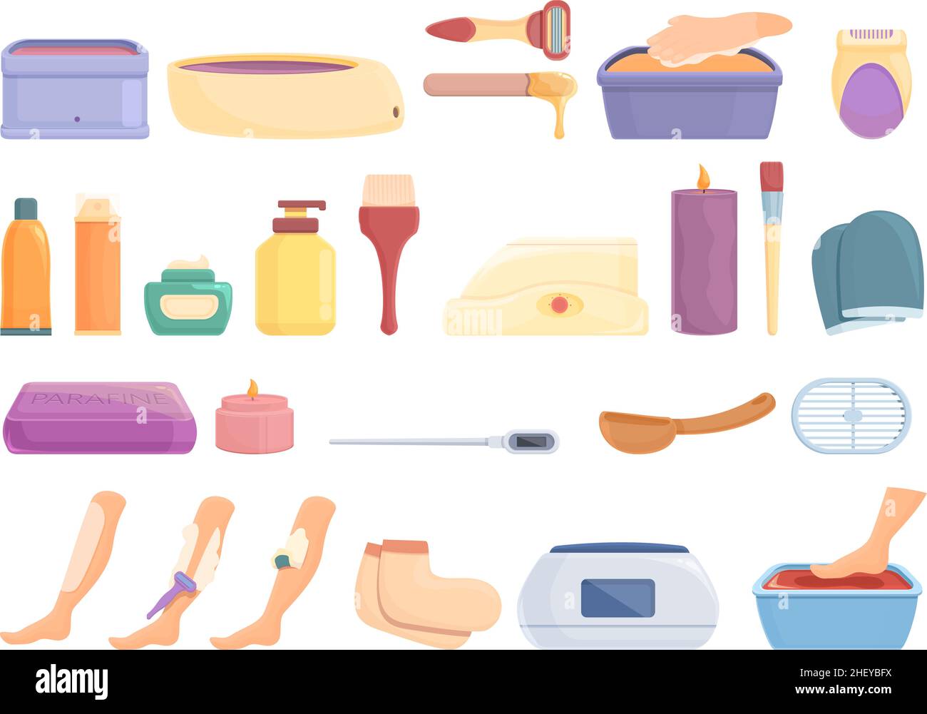 Wax therapy icons set cartoon vector. Hair removal. Beauty cosmetic Stock Vector Image & Art - Alamy