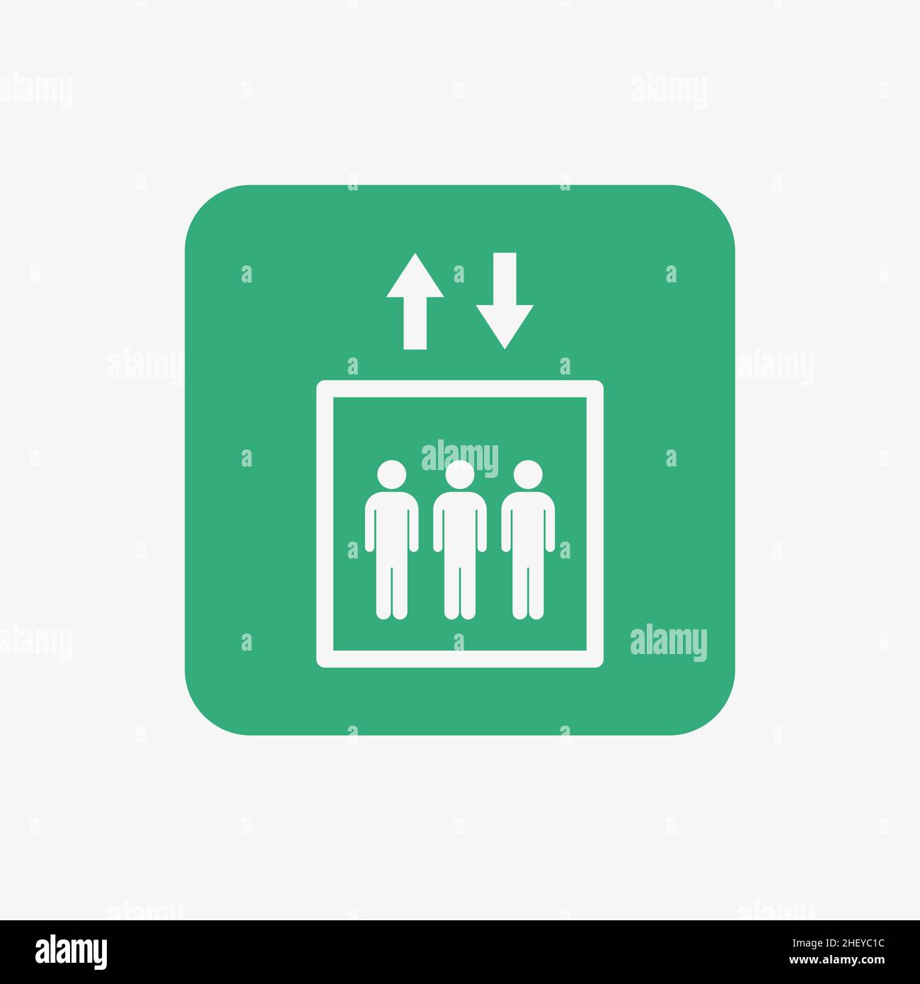 Elevator vector icon. Lift green square symbol Stock Vector Image & Art ...