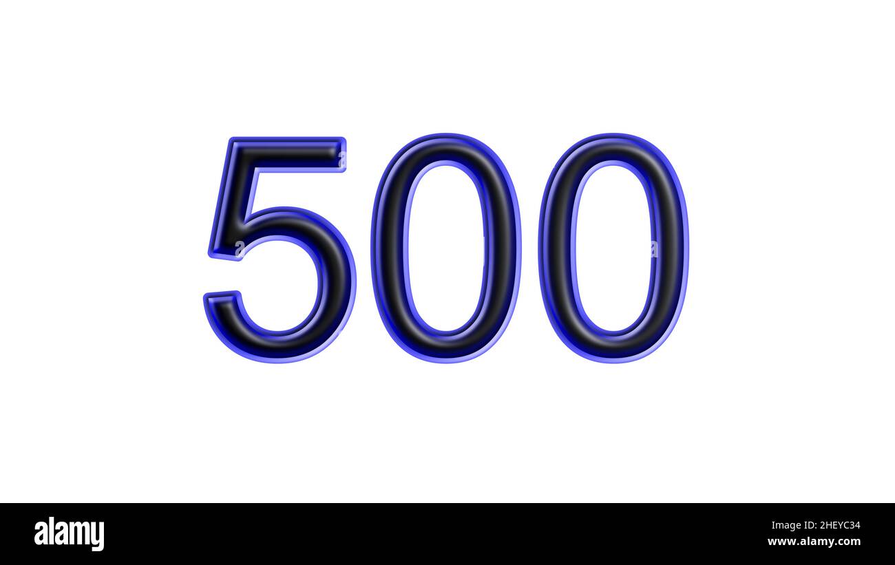 blue 500 number 3d effect white background Stock Photo - Alamy