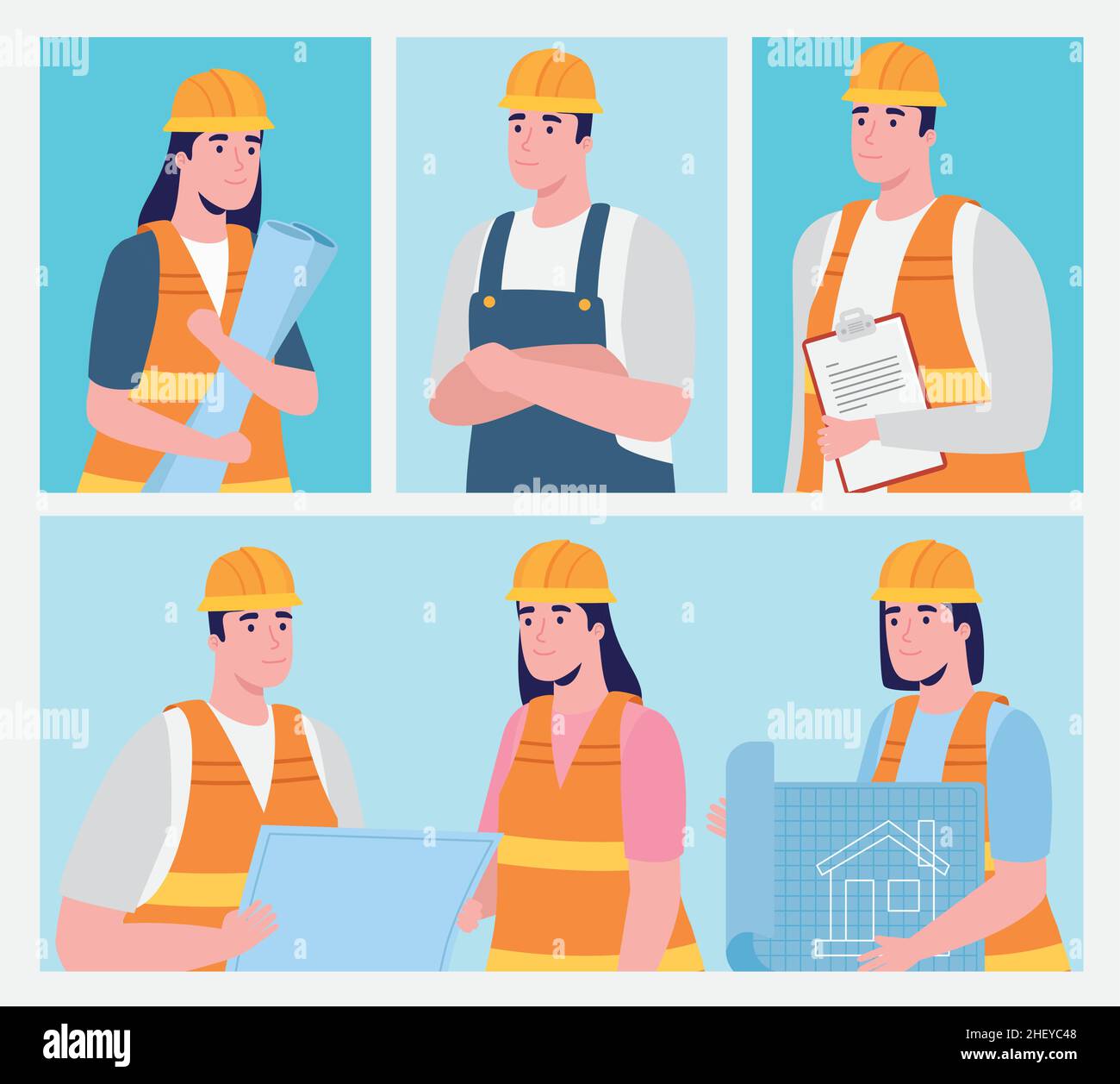 Women construction workers group Stock Vector Images - Alamy