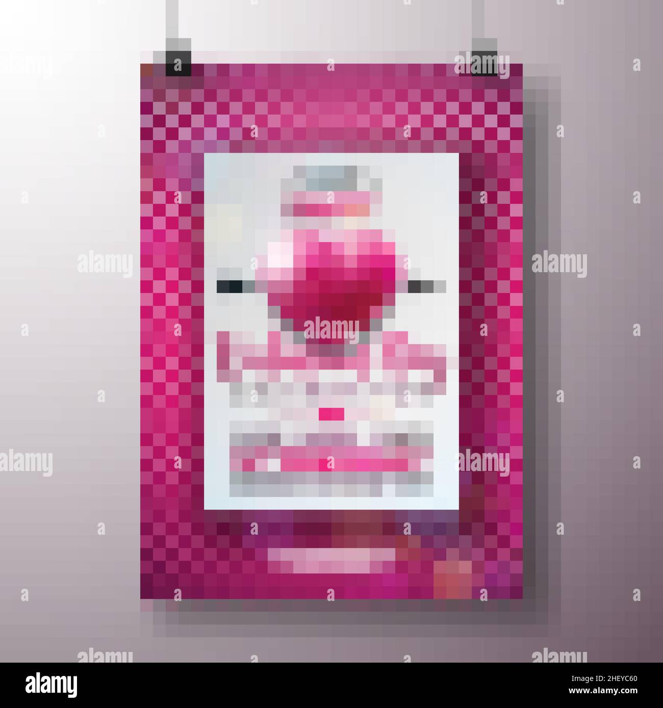 Vector Valentines Day Party Flyer Design with Typography and Heart on ...