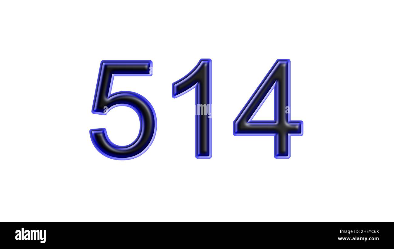 blue 514 number 3d effect white background Stock Photo - Alamy