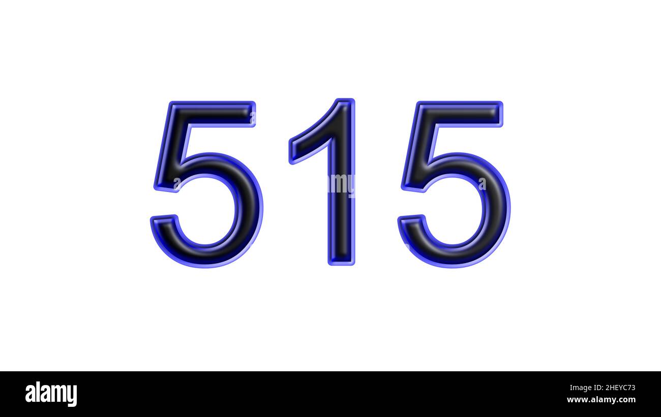 blue 515 number 3d effect white background Stock Photo - Alamy