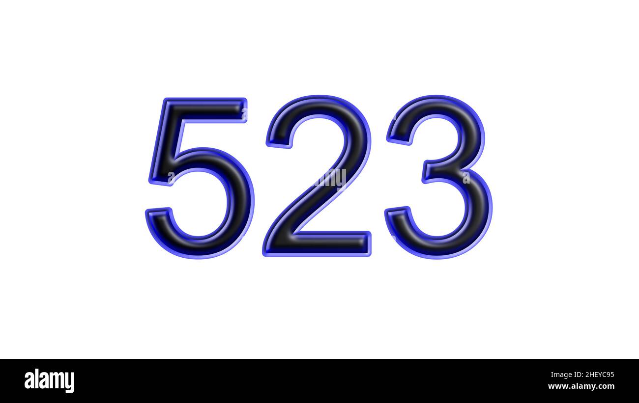 blue 523 number 3d effect white background Stock Photo - Alamy
