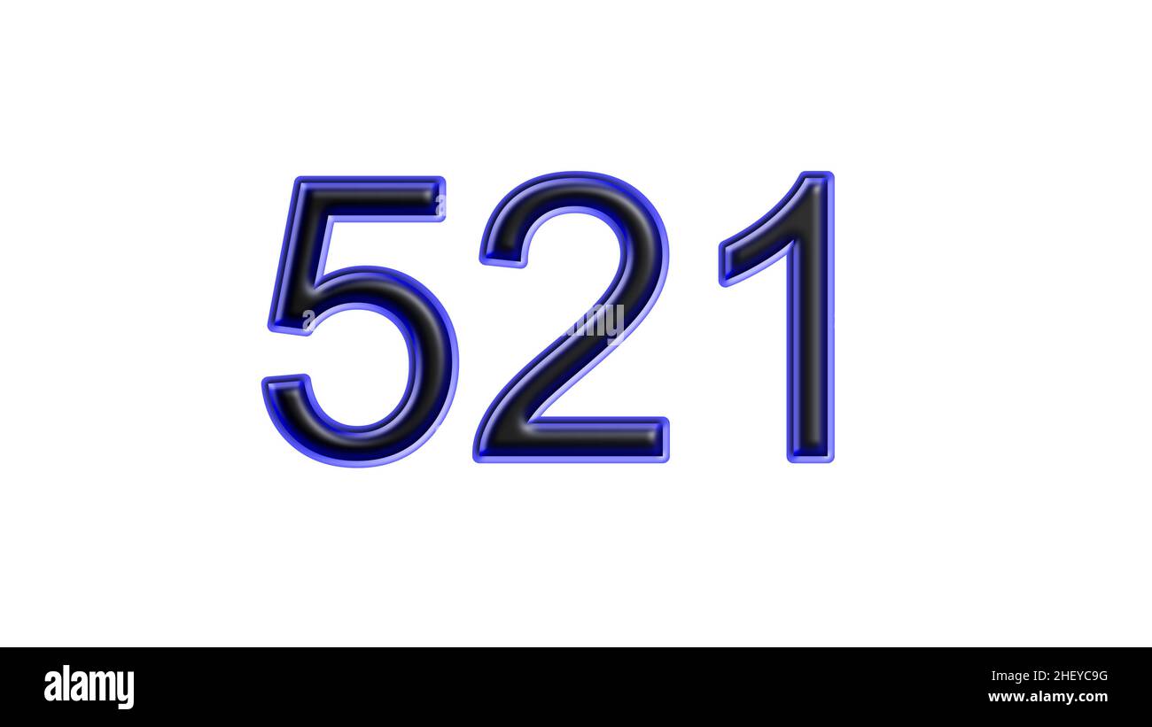 blue 521 number 3d effect white background Stock Photo - Alamy