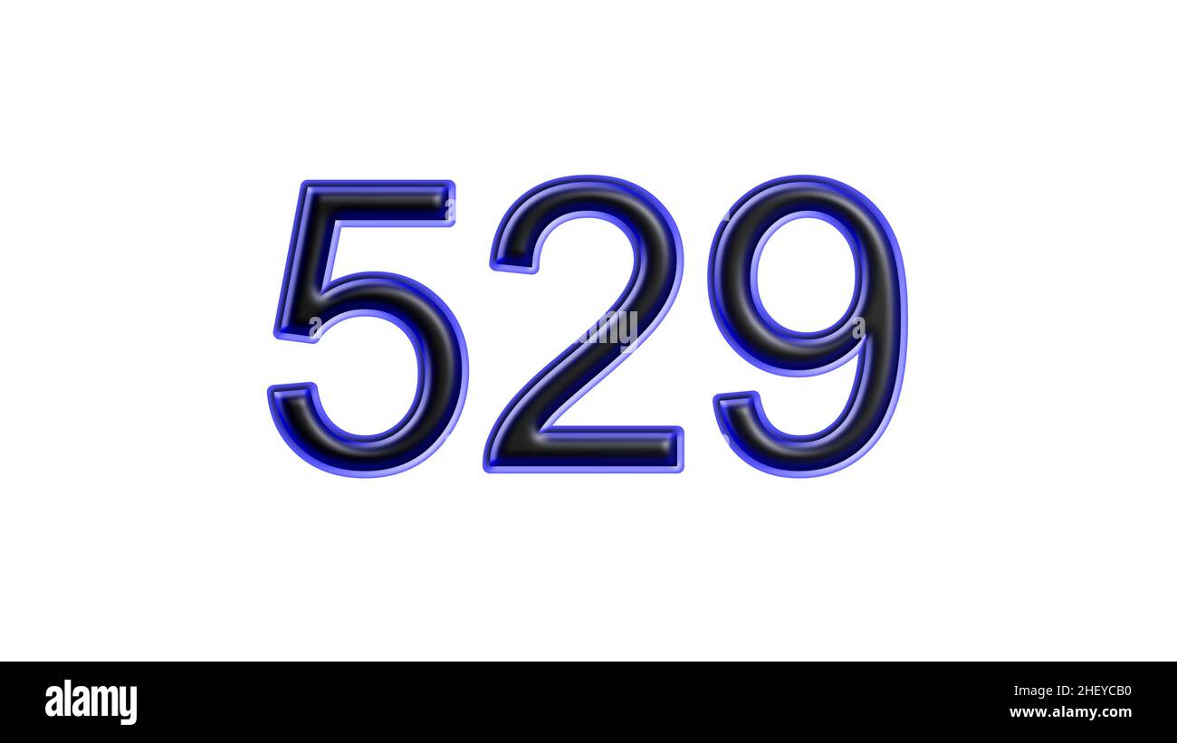 blue 529 number 3d effect white background Stock Photo - Alamy