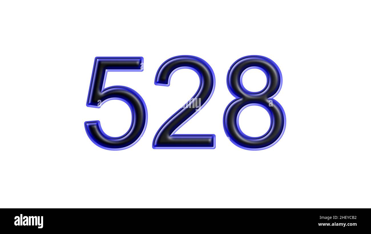 blue 528 number 3d effect white background Stock Photo - Alamy