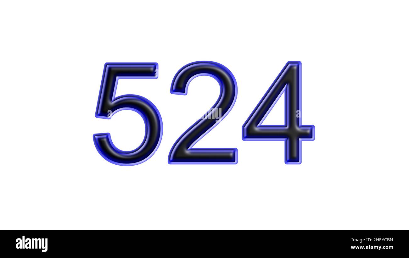 blue 524 number 3d effect white background Stock Photo - Alamy