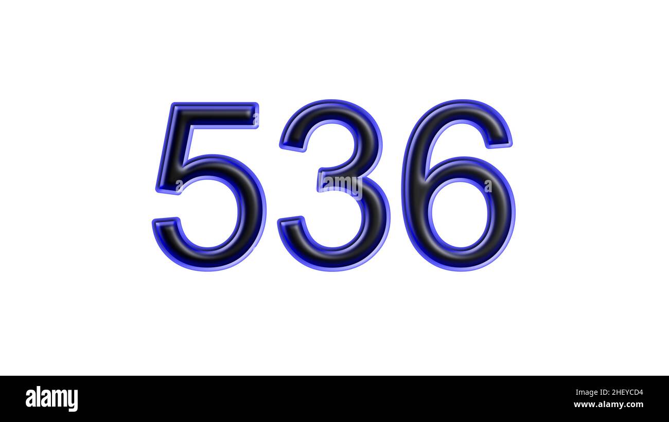 blue 536 number 3d effect white background Stock Photo - Alamy