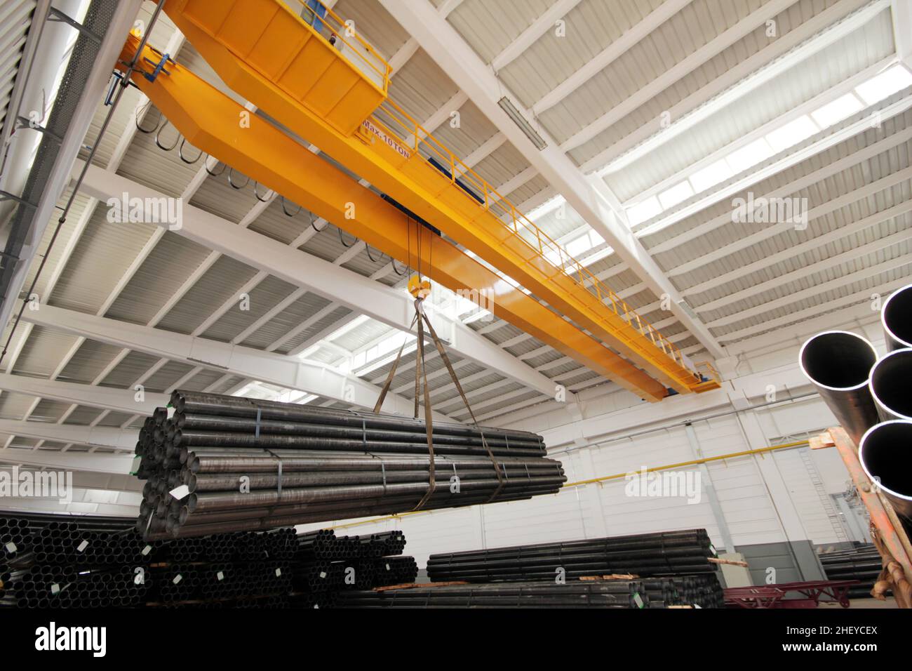 steel pipes inside the factory Stock Photo - Alamy
