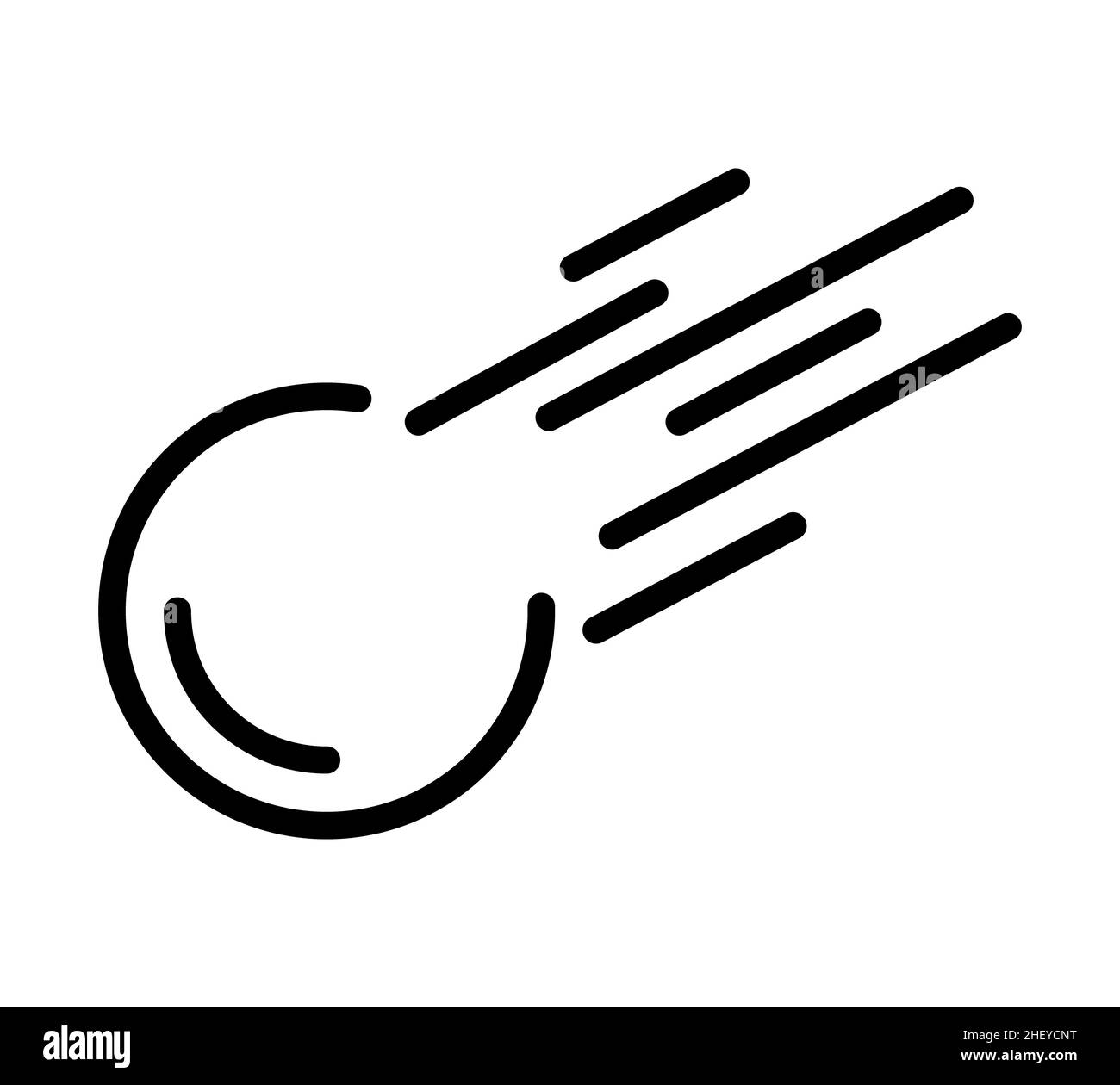 Space comet flat icon. Pictogram for web. Line stroke. Asteroid ...