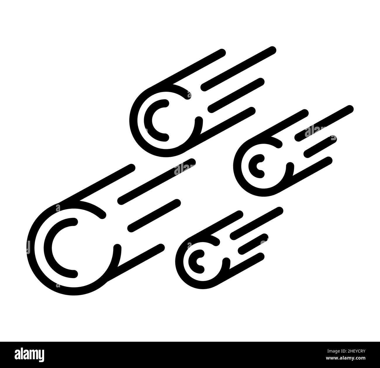 Space comet flat icon. Pictogram for web. Line stroke. Asteroid ...