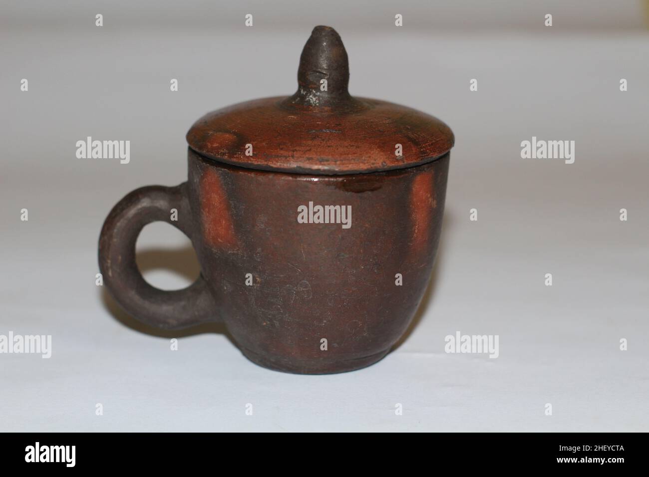 closeup of a traditional clay cup usually used for drinking tea and ...