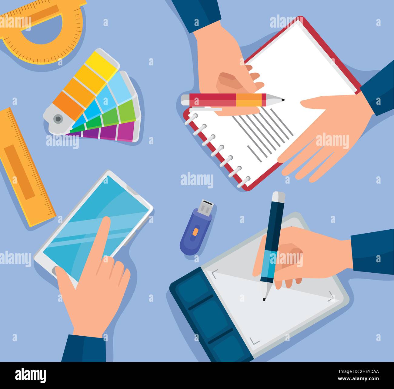 graphic designers hands Stock Vector Image & Art - Alamy