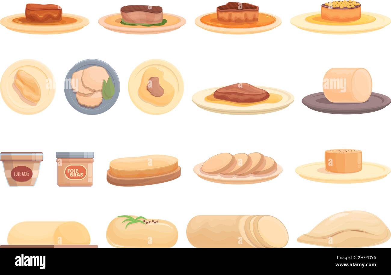 Foie gras icons set cartoon vector. French food. Liver pate Stock ...