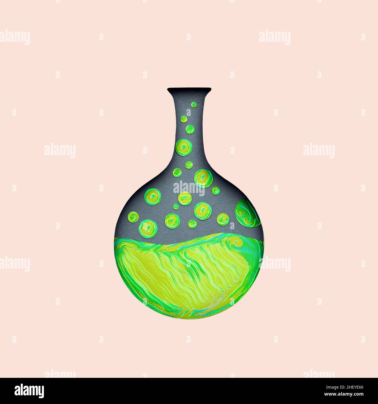 Chemistry experiment in a rounded flask Stock Photo - Alamy