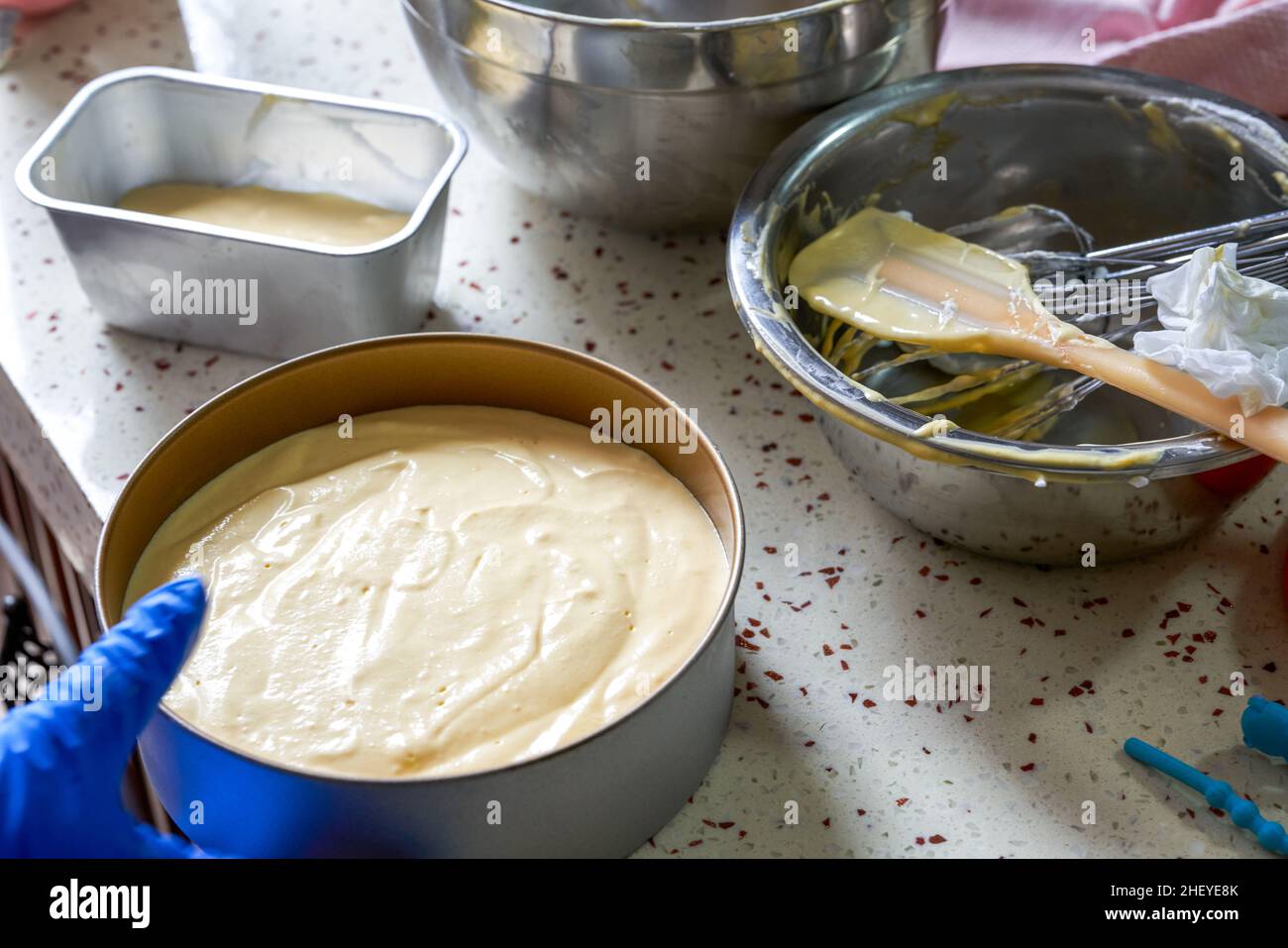 A chef is making a cake Stock Photo - Alamy