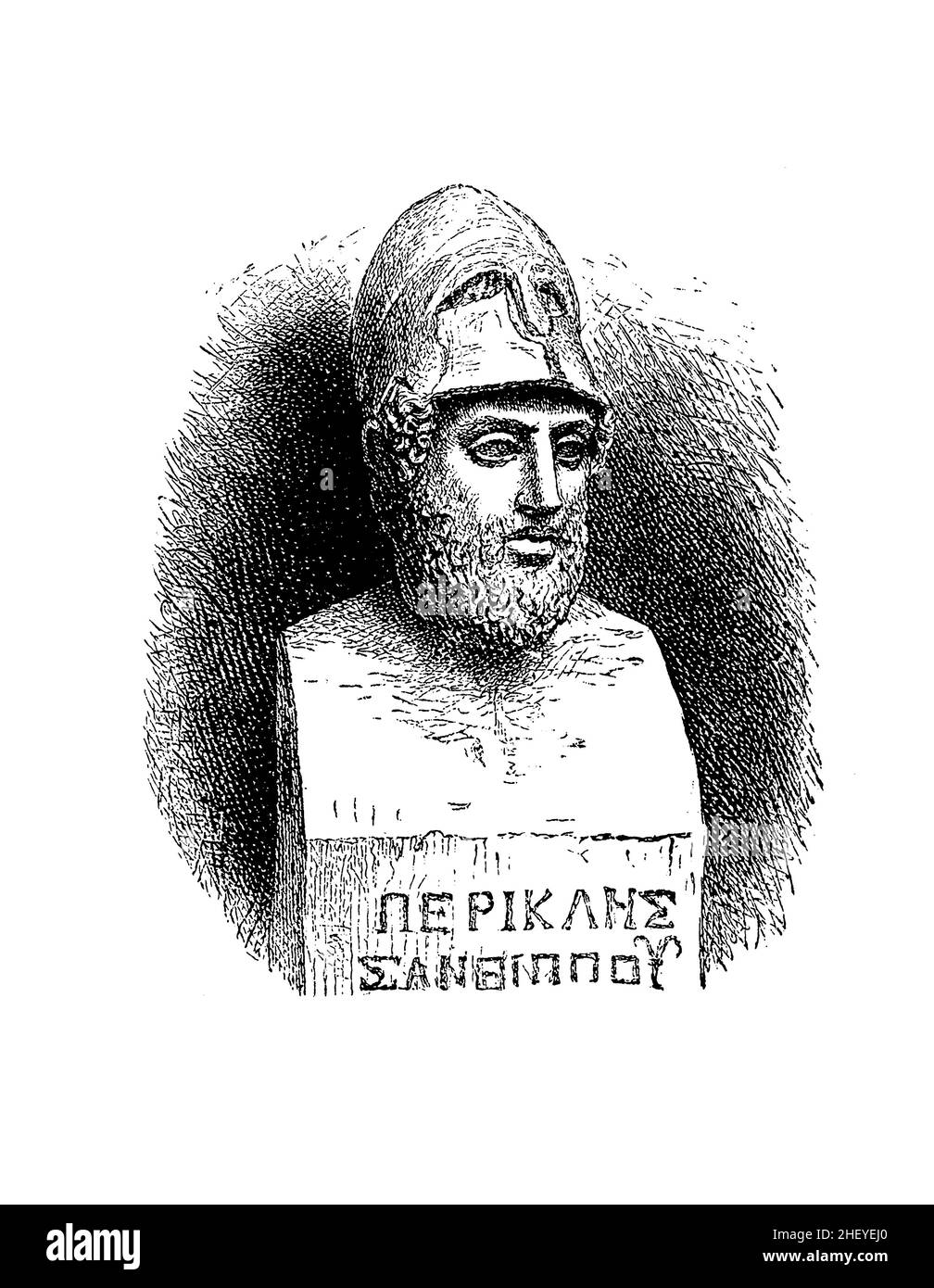 Bust and marble head of Pericles Greek politician and general, Vatican ...