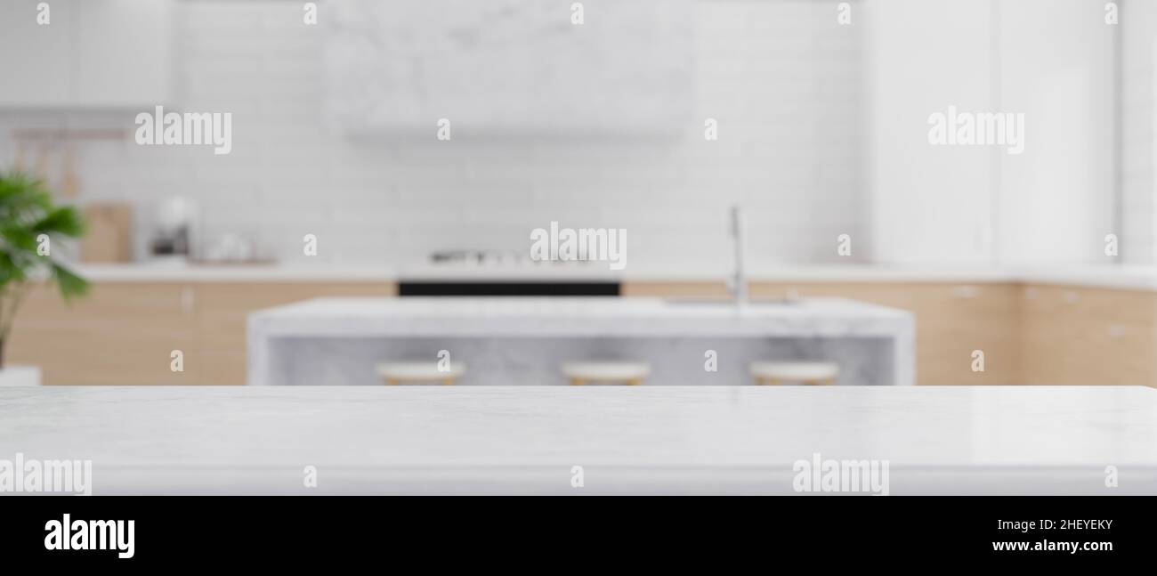 Modern luxury kitchen interior background with copy space on white ...