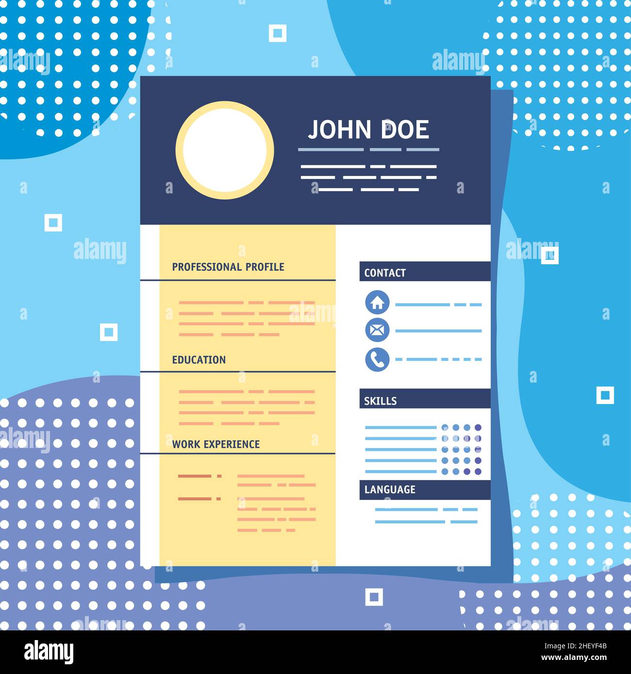 yellow cv template Stock Vector Image & Art - Alamy