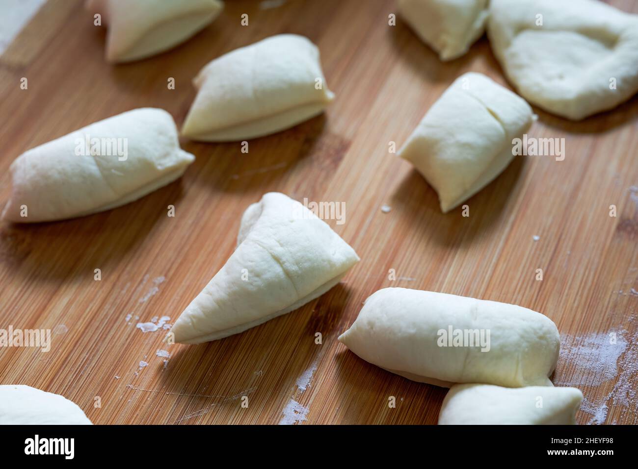 Small dough for making steamed buns in the Chinese kitchen Stock Photo ...