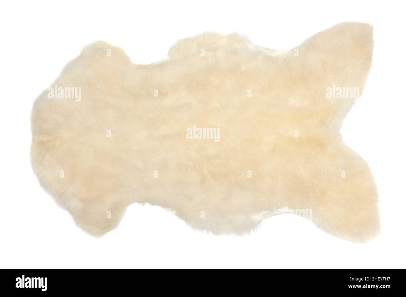 White sheep skin isolated on white background Stock Photo - Alamy