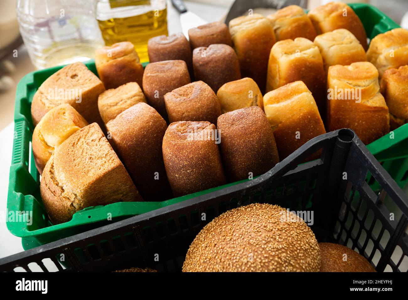 View of appetizing fresh baked bread Stock Photo - Alamy