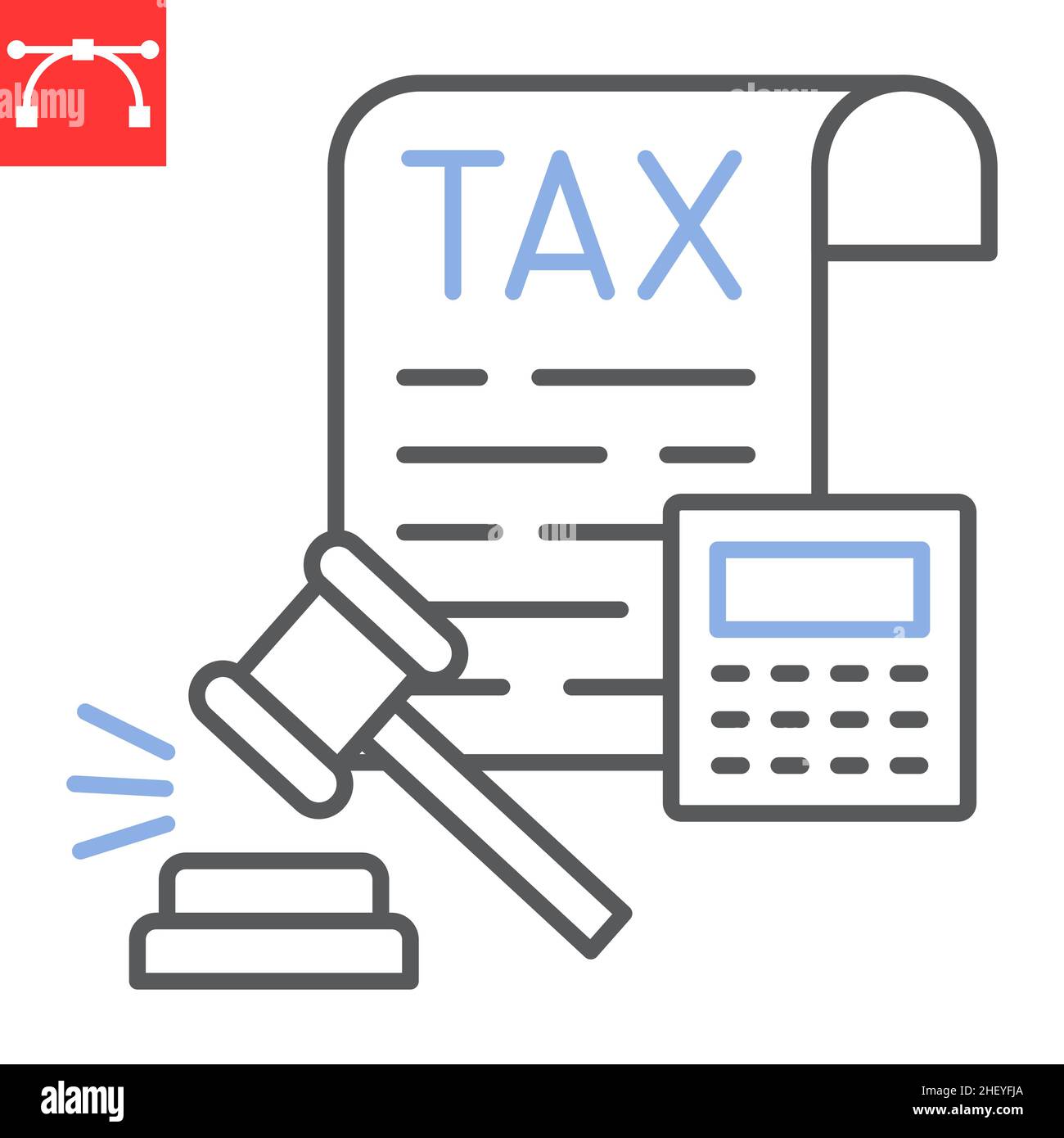 Tax law line icon, judge and economy, tax law vector icon, vector ...