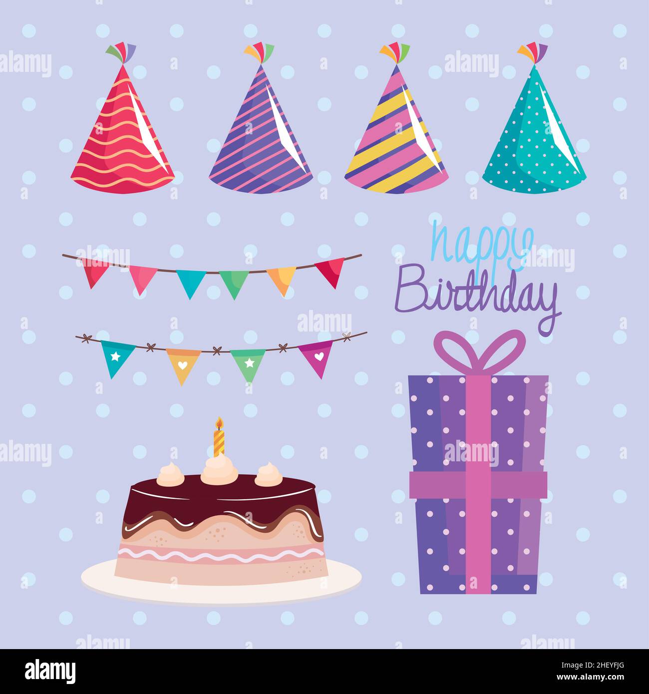 happy birthday objects Stock Vector Image & Art - Alamy