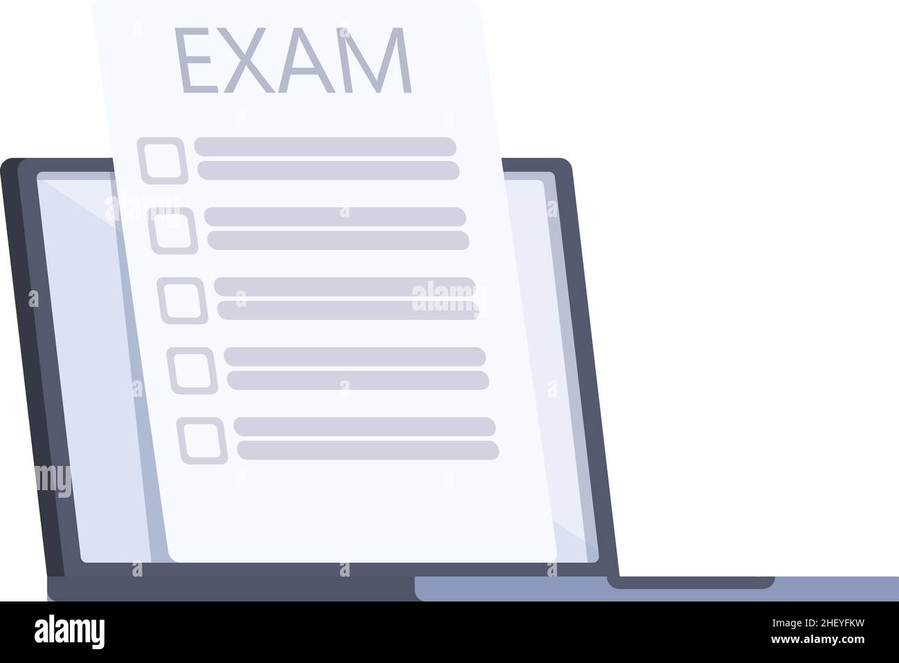 Online exam icon cartoon vector. Computer test. Pc web Stock Vector ...