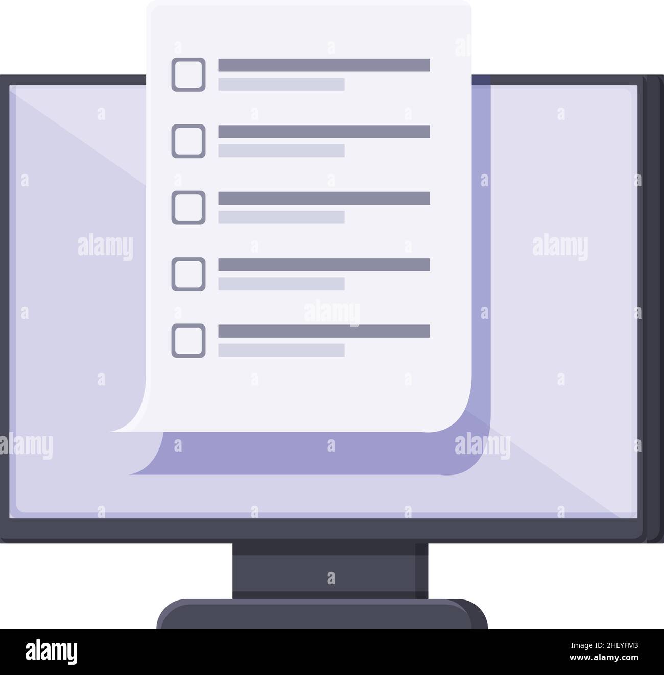 Monitor exam online icon cartoon vector. Computer test. School survey ...