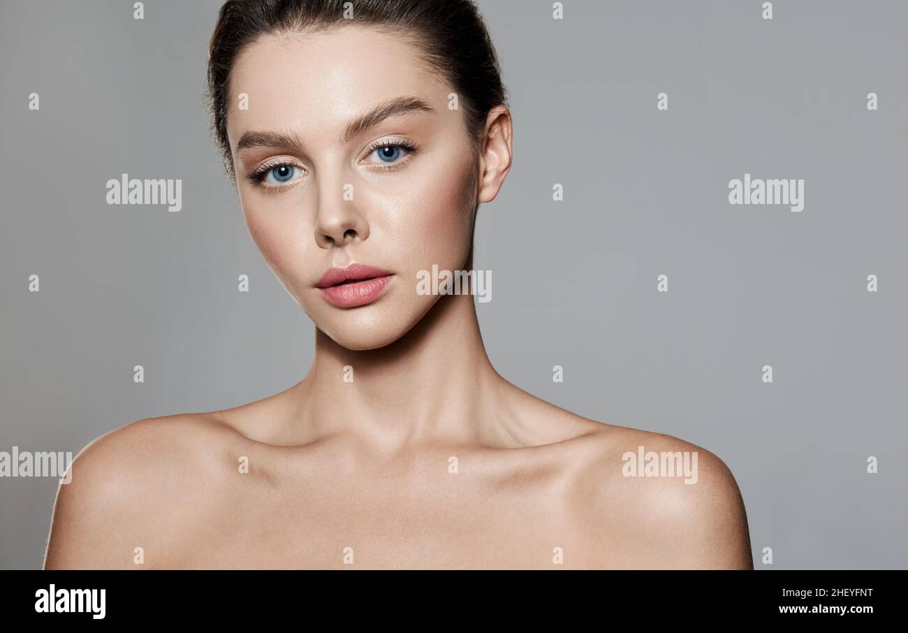beauty face concept, high quality. beauty portrait of caucasian young ...