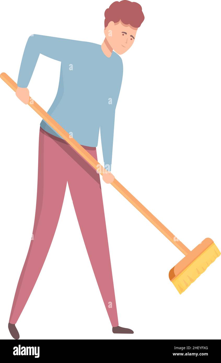Cleaning with mop icon cartoon vector. Cleaner company. House service ...