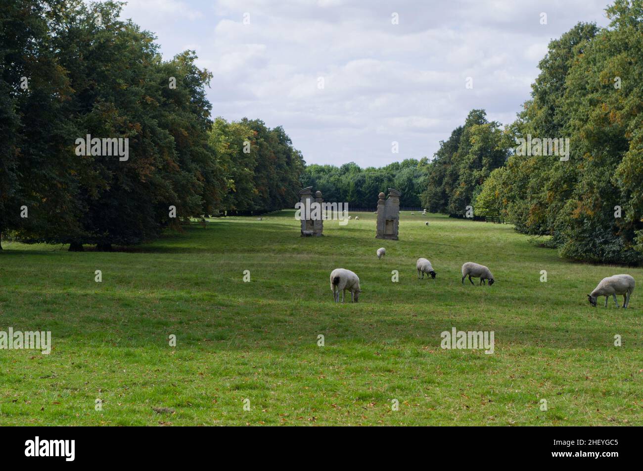 A view of the grounds of Easton Neston House, a country House near ...