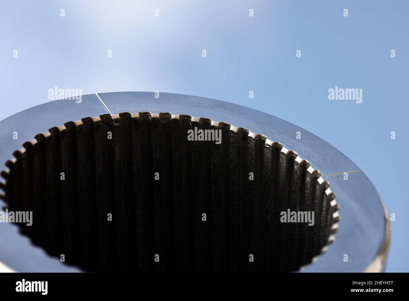 Big gun. Rifled weapons. A section of the gun barrel with rifling ...