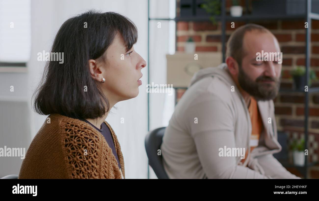 Psychiatrist session nervous woman hands hi-res stock photography and ...