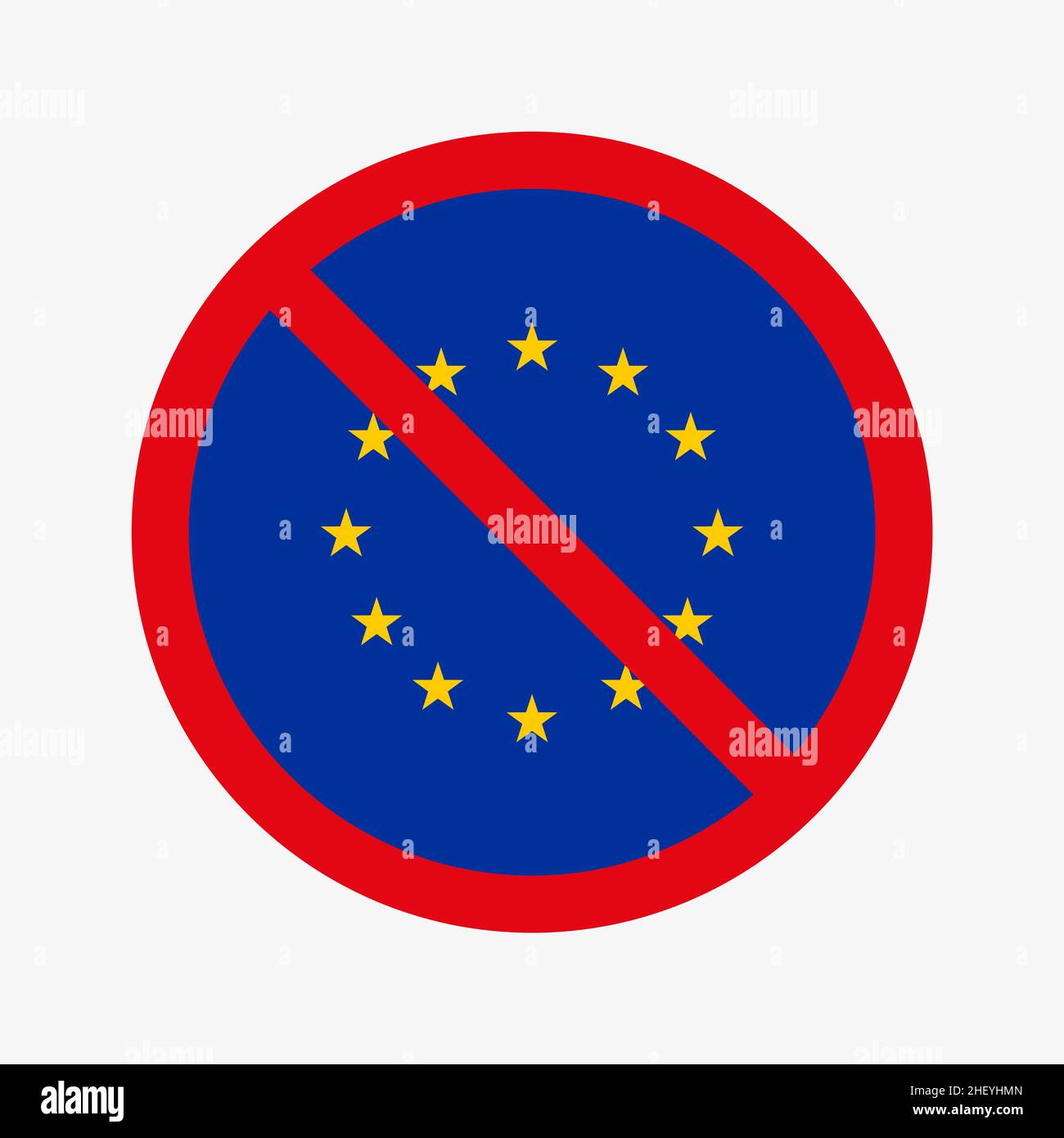 European Union flag crossed out, EU fall, collapse Stock Vector Image ...