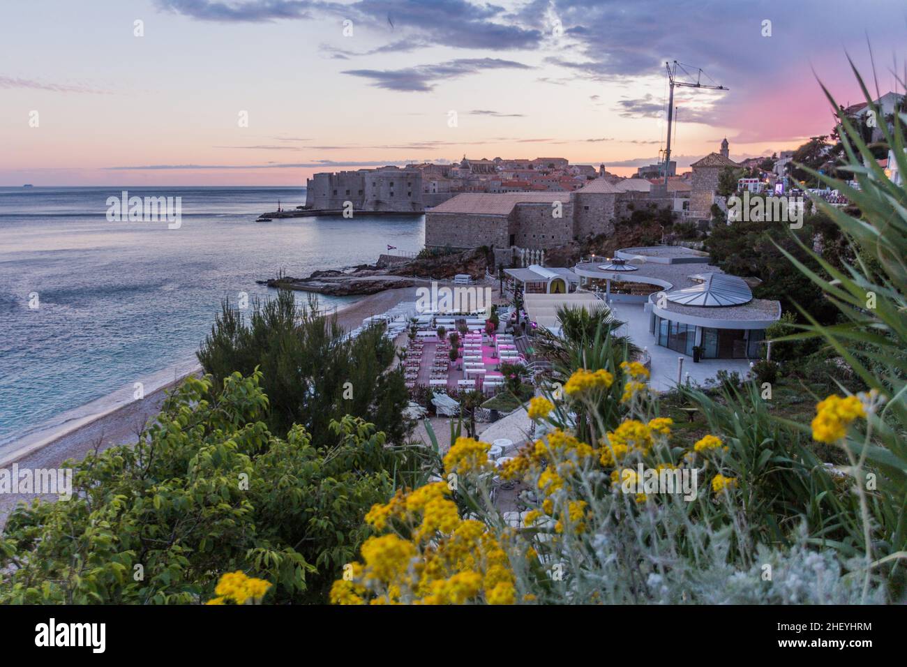 Evening view of Banje beach in Dubrovnik, Croatia Stock Photo - Alamy