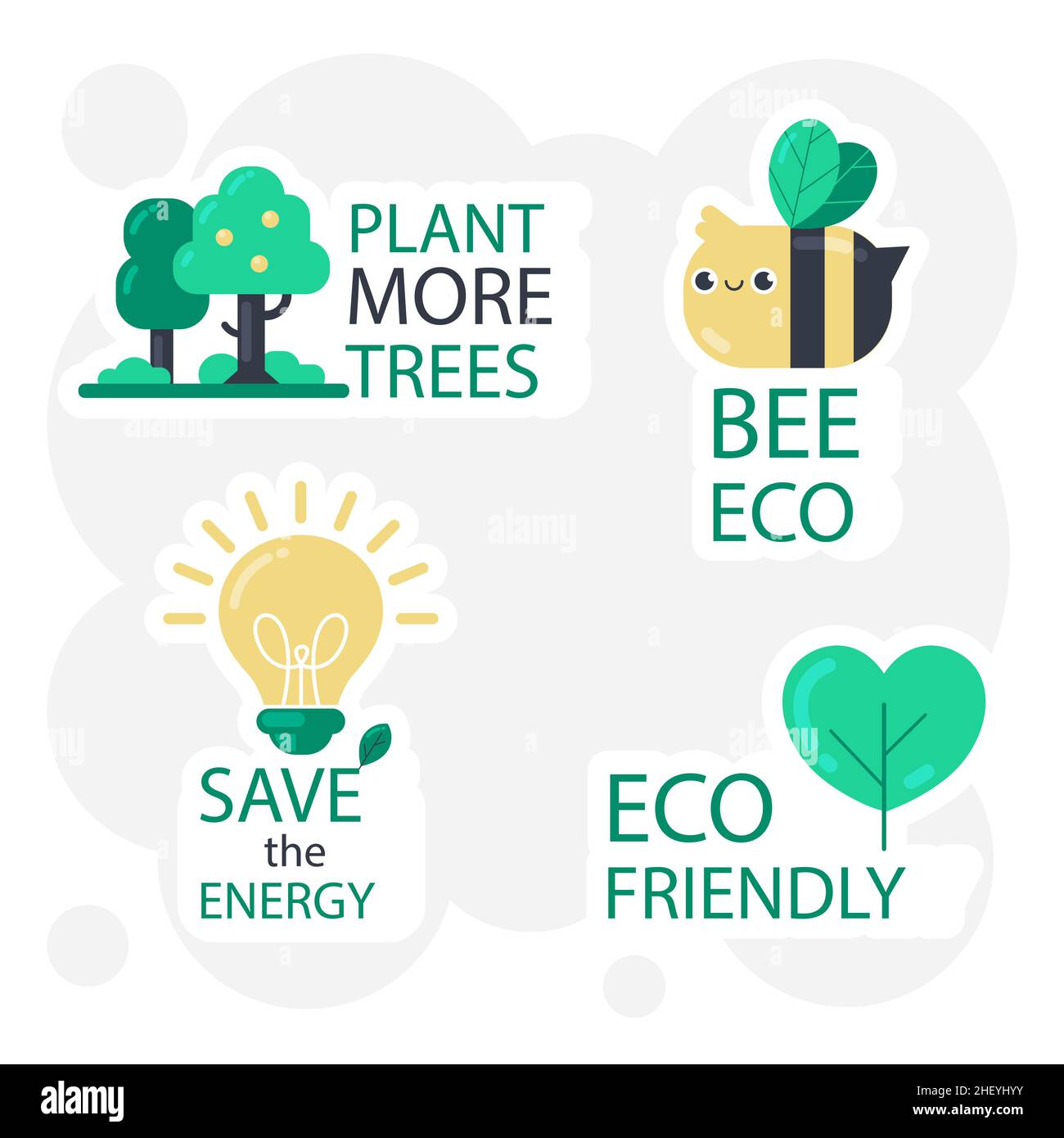 Flat design ecology badges set Vector illustration Stock Vector Image ...