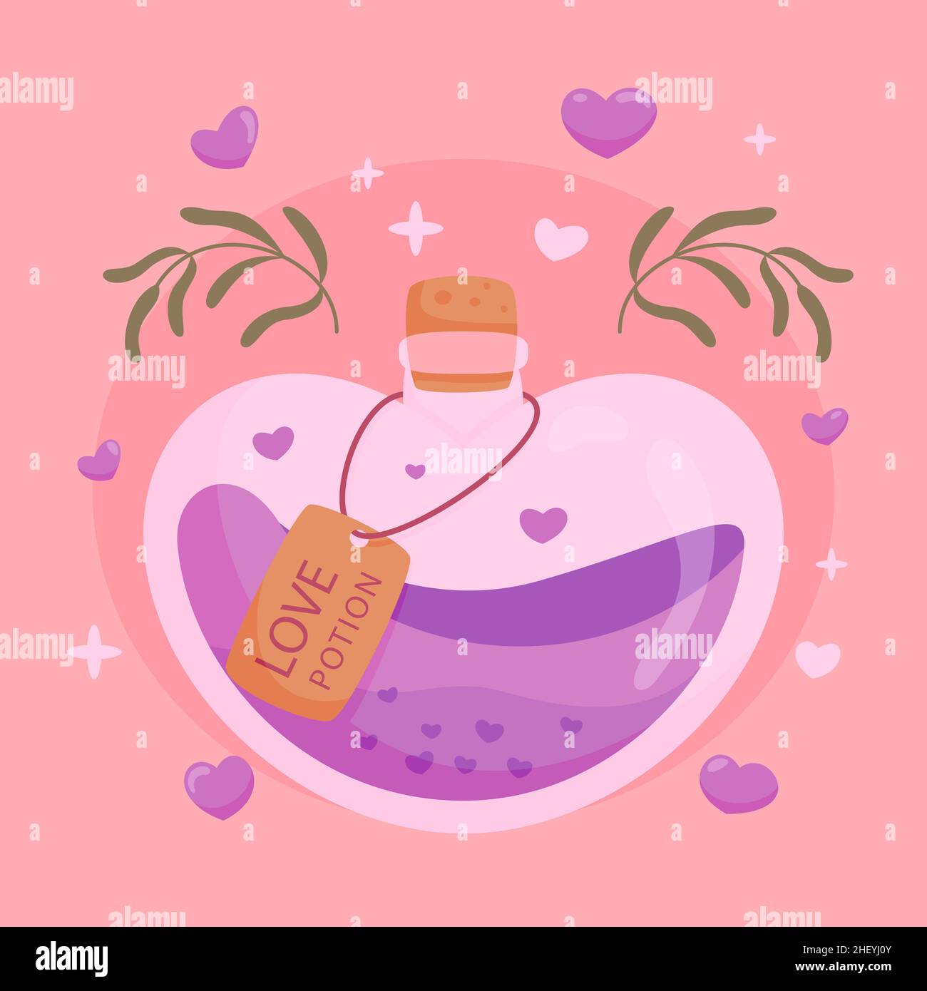 Flat design love potion illustration Vector illustration Stock Vector ...