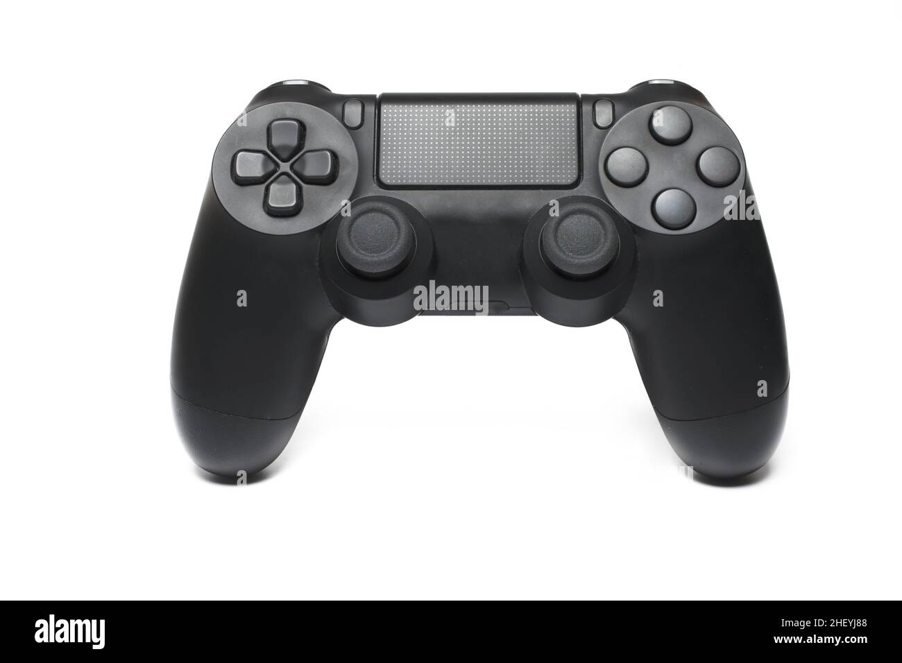 Close up of black joystick wireless controller for game consoles and ...