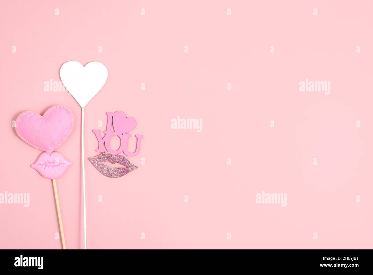 Valentine's Day pastel pink background Stock Photo - Alamy