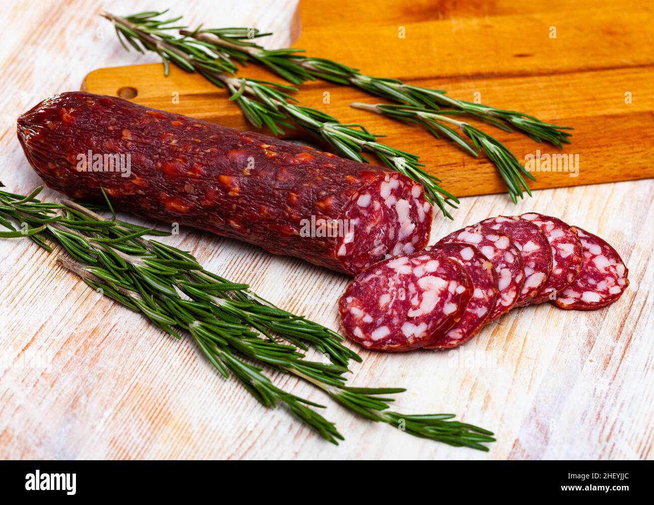 Braunschweig raw smoked sausage Stock Photo - Alamy