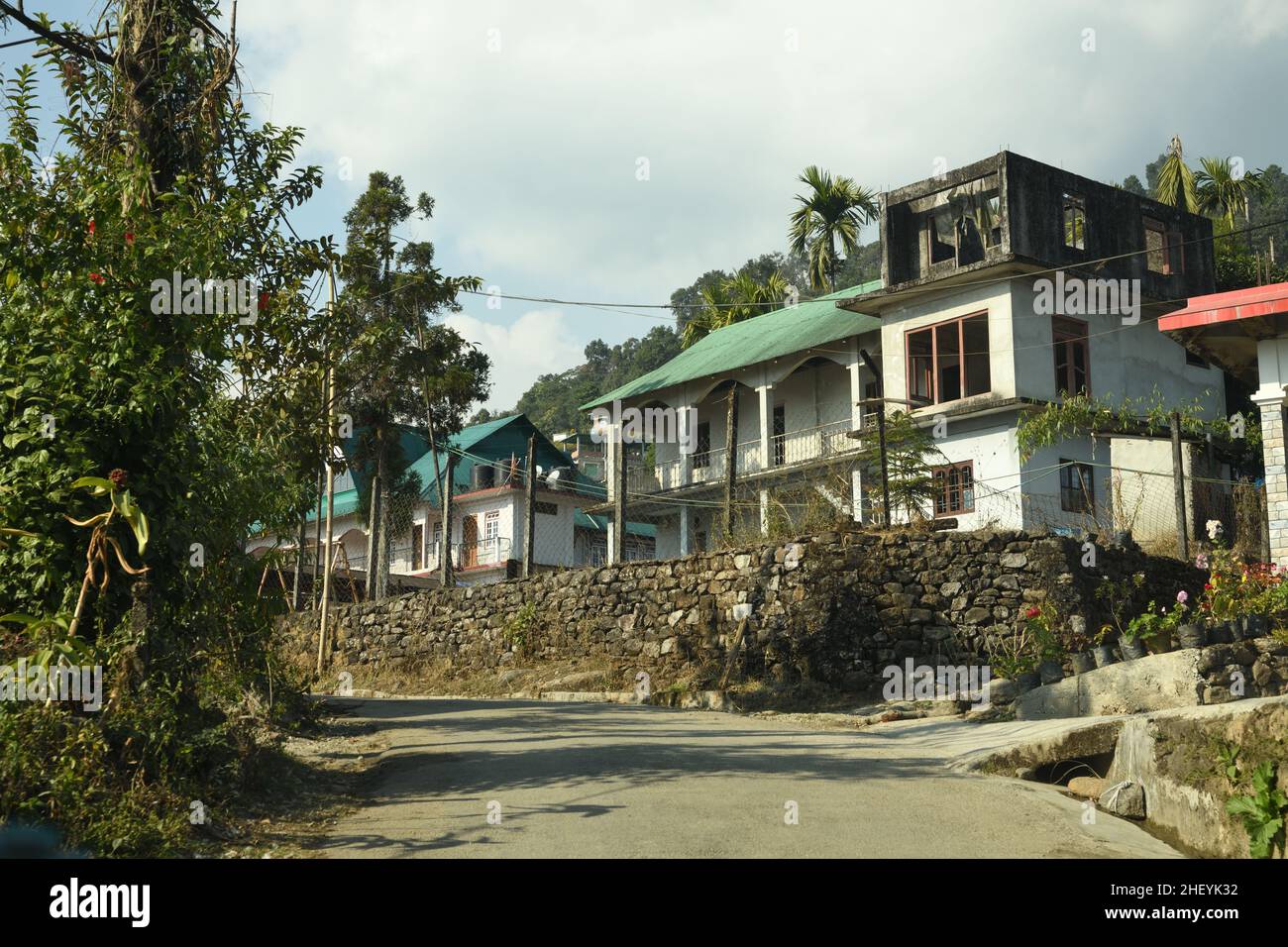 Street view of Samsing. Kalimpong, West Bengal, India Stock Photo - Alamy