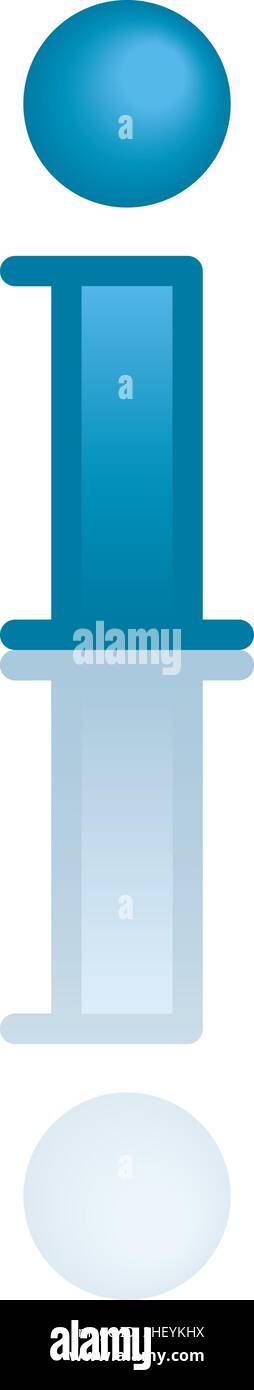 Color icon with reflection on the ground of a letter i, information ...