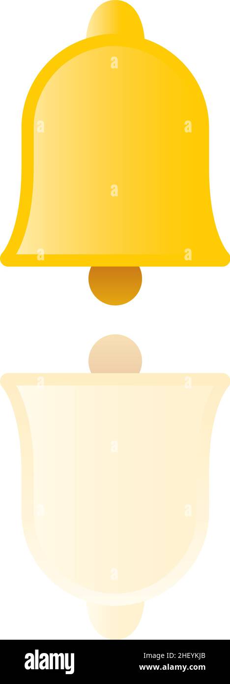 Color icon with reflection on the ground of a yellow bell Stock Vector ...